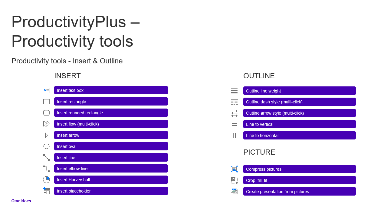 Guide to Productivity Plus – Omnidocs